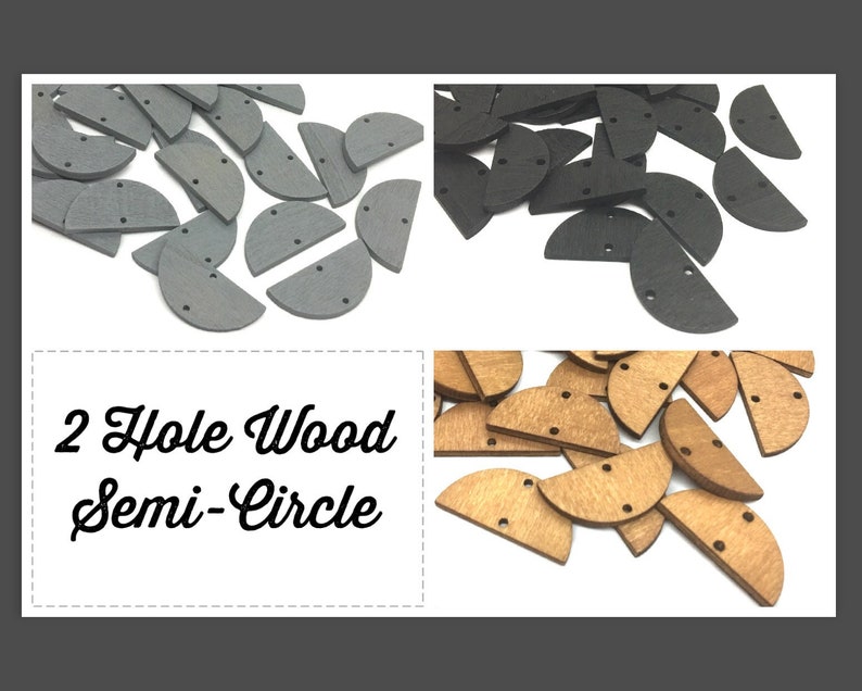 Laser Cut Semi Circle Cutout Circles, Wood Beads, Wire Bracelet or Wood ...