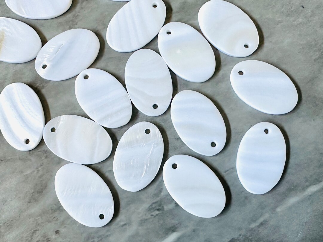 White Abalone Shell Circle Round Blanks, Earring Bead Jewelry Making ...
