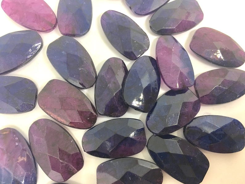 36mm Purple Blue Galaxy Nugget Beads, Bangle Beads, Jewelry Making ...