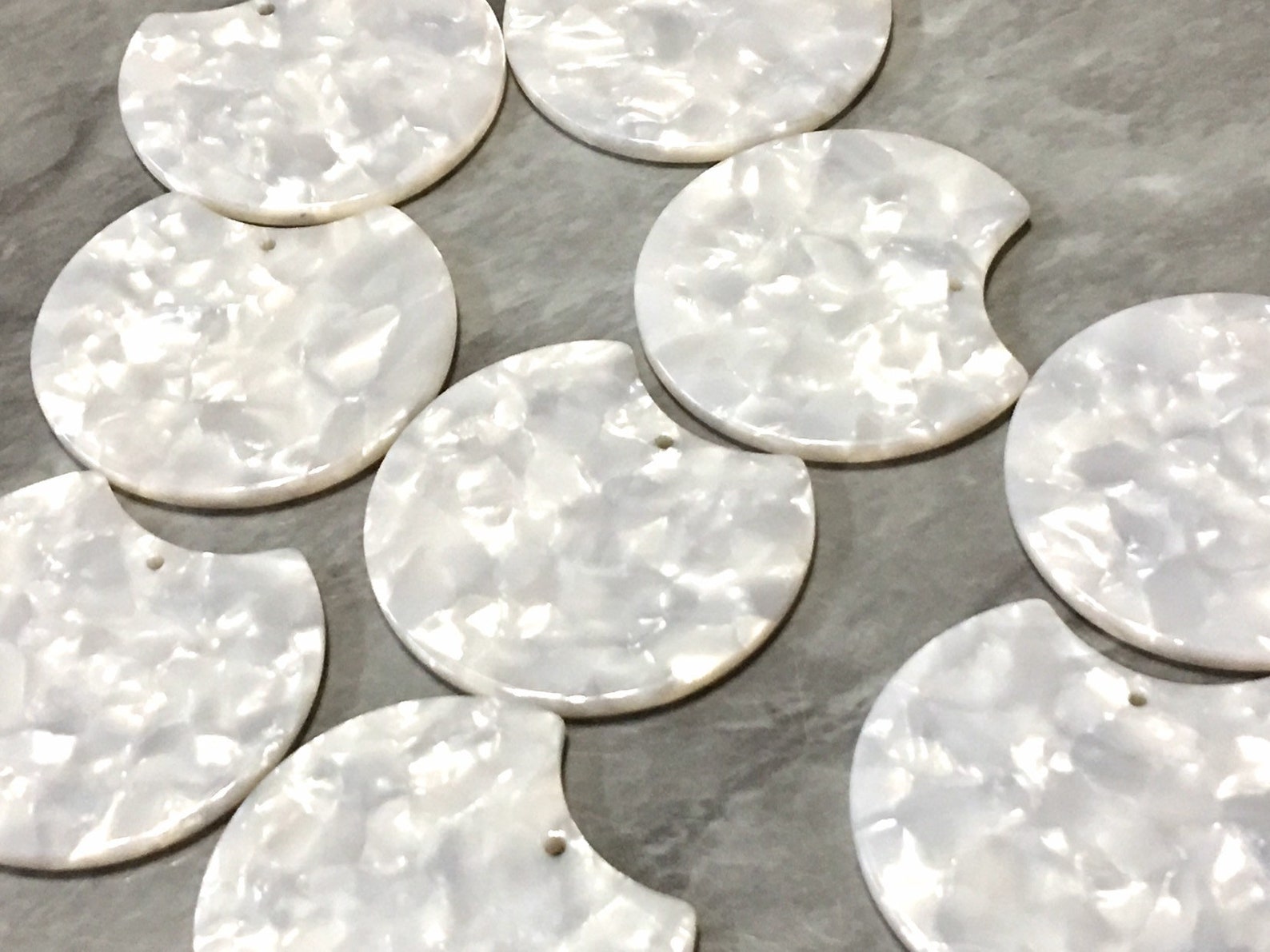 White Tortoise Shell Resin Beads Cutout Acrylic 36mm Earring - Etsy