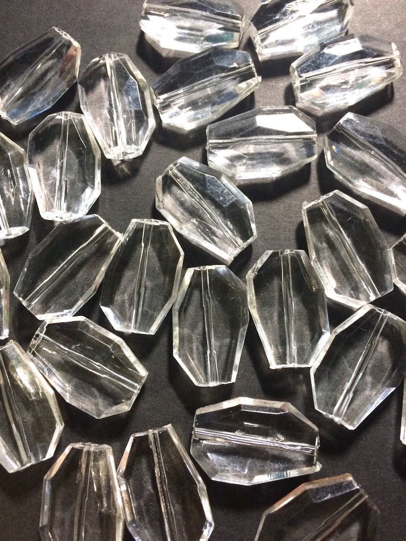 Large Translucent Beads Faceted Irregular Shaped Clear - Etsy