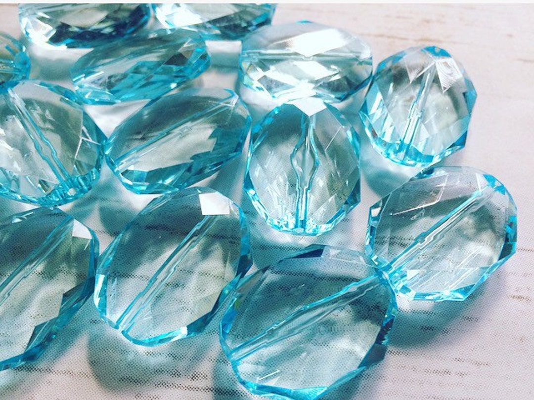 31x24mm LIGHT BLUE Faceted Slab Nugget Beads, Beads for Bangle Making ...