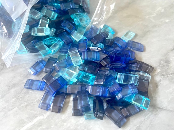 WHOLESALE HUGE Bag of Blue Plastic Beads Two Hole Beads - Etsy