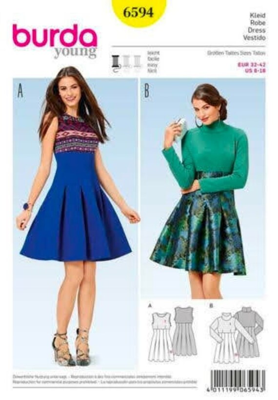 Burda 6594 Sewing Pattern Size 06-16 Uncut - Etsy