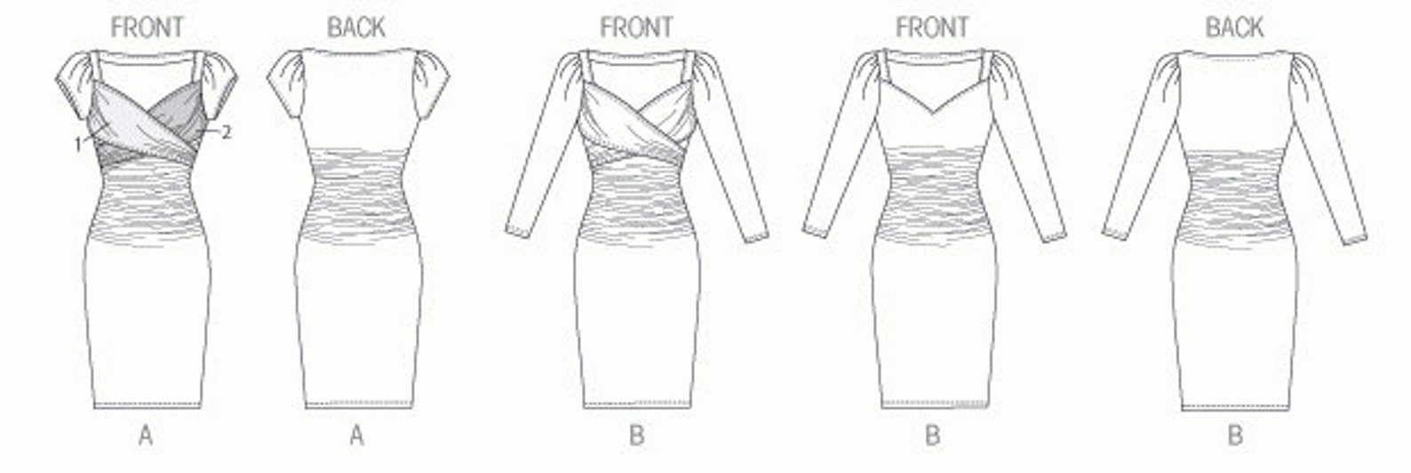 Mccalls M6801 Sewing Pattern Misses'/women's Ruched Dresses Size 08-16 ...