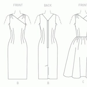 Butterick B6582 Sewing Pattern Misses' Surplice Dresses and Belt Size ...