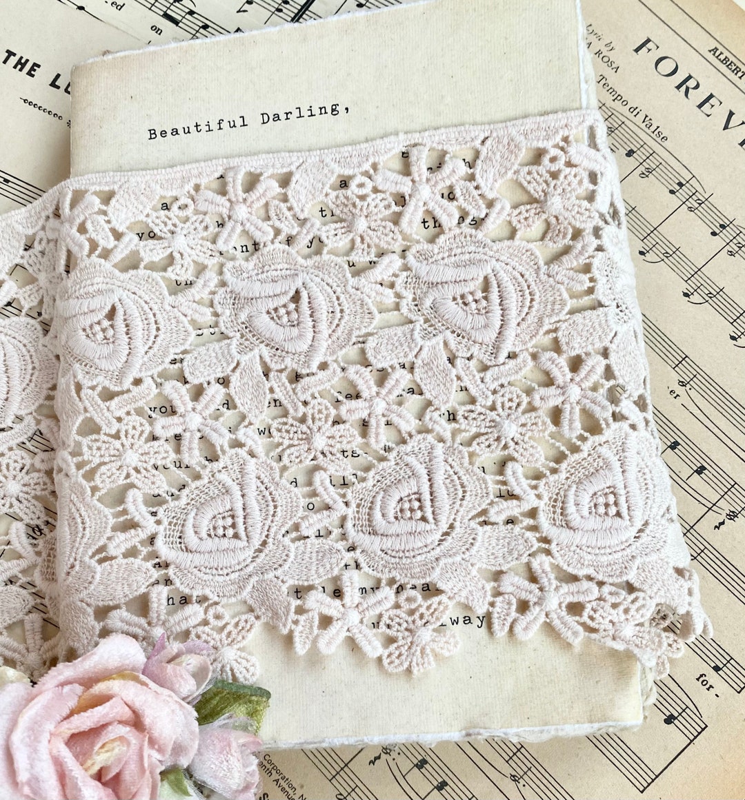Wide Cream Vintage Rose Lace Perfect for Slow Stitching - Etsy