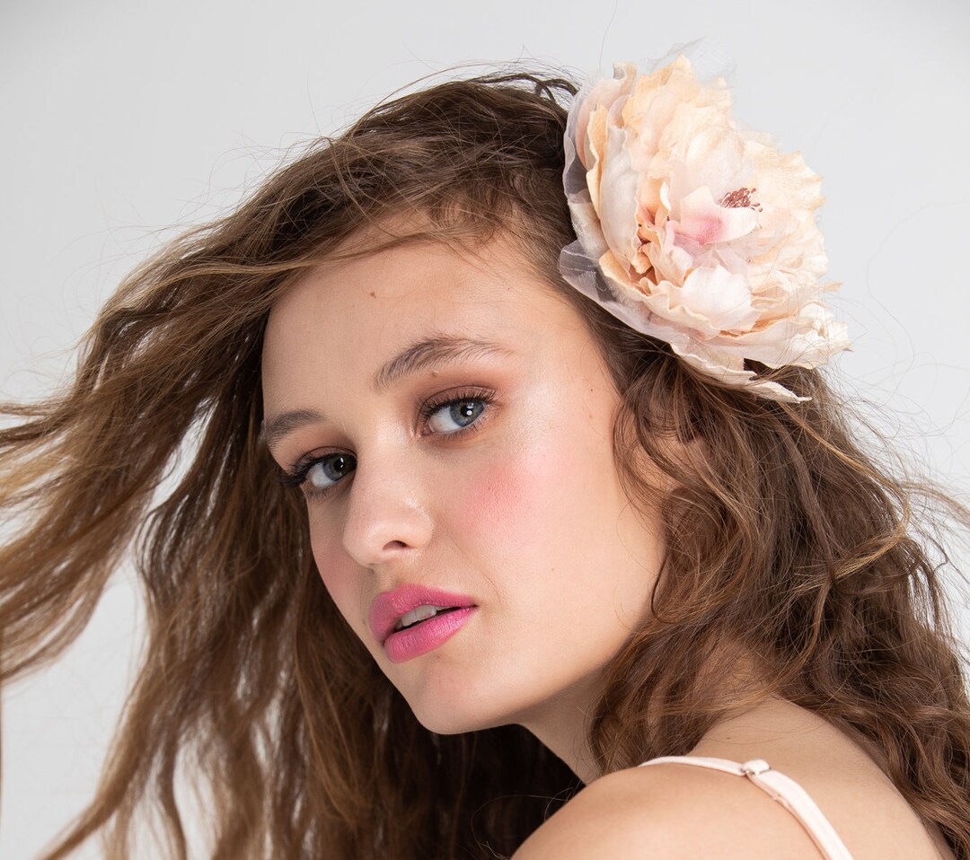 Velvet Rose Hair Slide. Cabbage Rose Hair Accessory. Flower Girl Rose ...