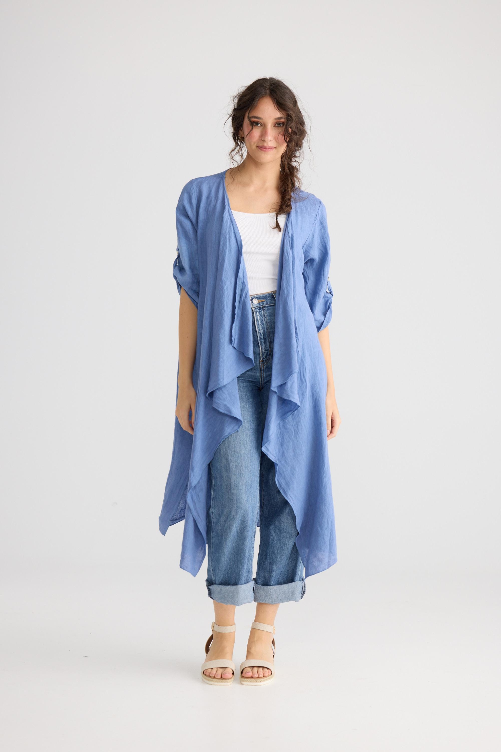 Sabine Linen Duster Coat. Miss Rose Sister Violet Linen Duster Coat ...