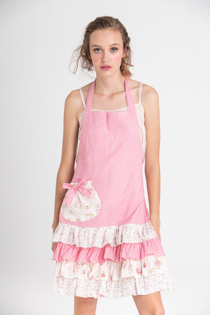 Ruffled Ladies Apron. Hostess Apron. Shabby Chic Apron. Pretty - Etsy ...
