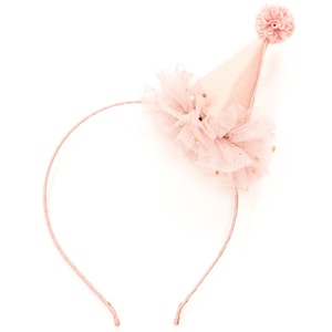 Party Hat Headband . First Birthday Headband . Glittery Tulle Party Hat ...
