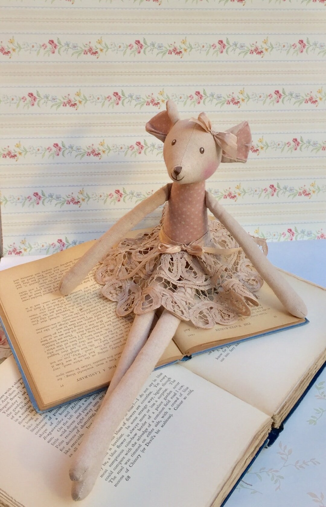 Vintage Mouse Toy. Handmade Mouse Toy. Miss Martha Mouse Handmade Toy ...