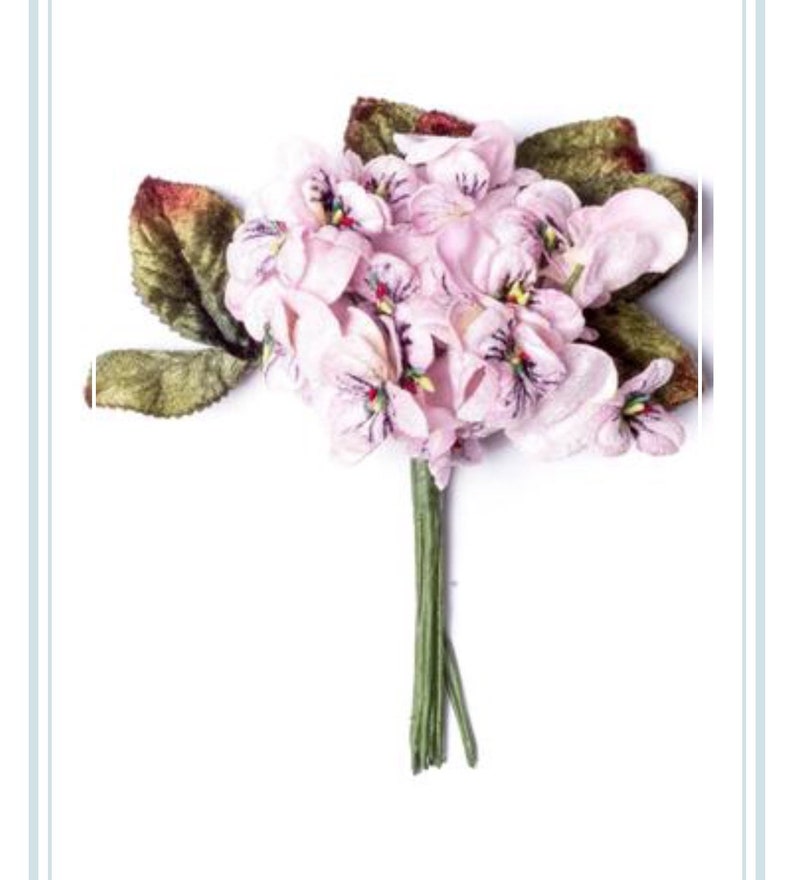 Velvet flowers. velvet flower posy. velvet viola posy. vintage | Etsy