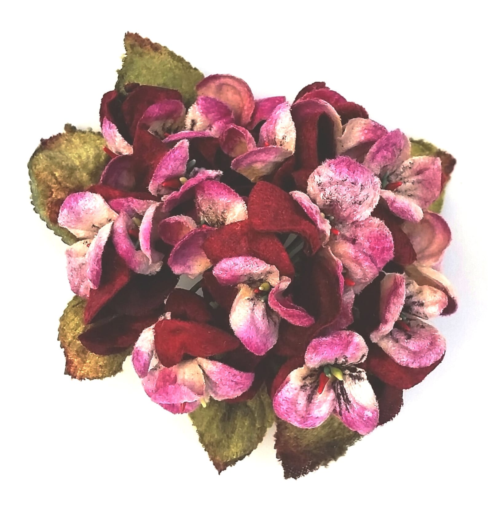 Velvet flowers. velvet flower posy. velvet viola posy. vintage | Etsy