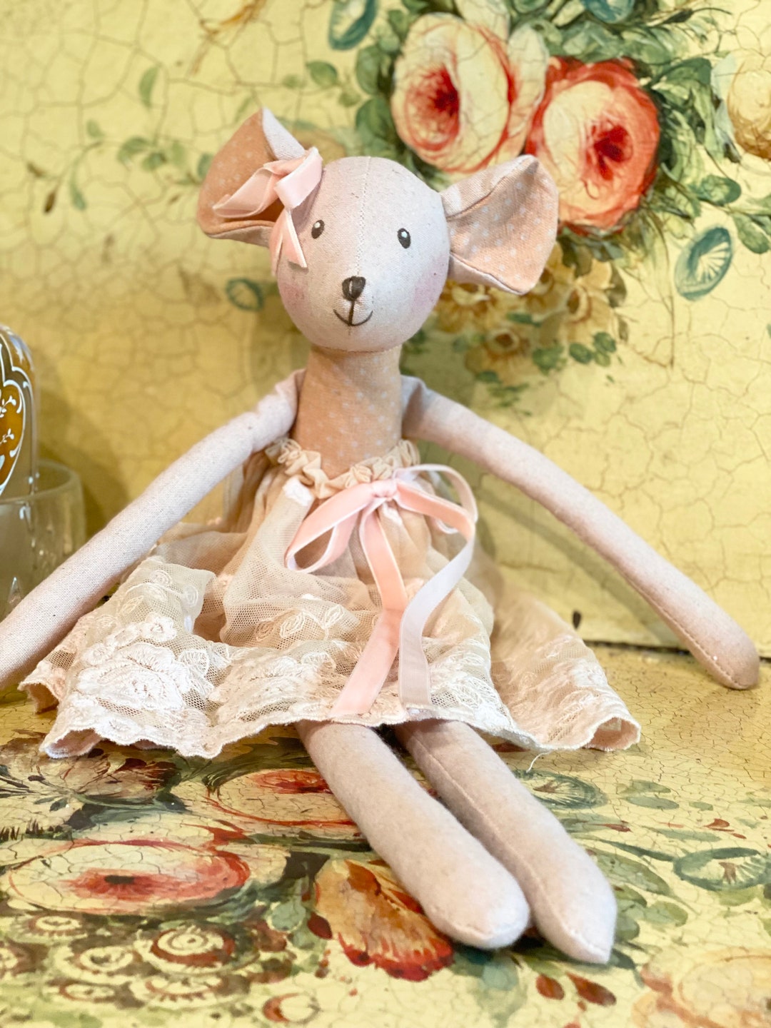 Molly Mouse Handmade Mouse Toy With Vintage Lace Skirt and Velvet ...