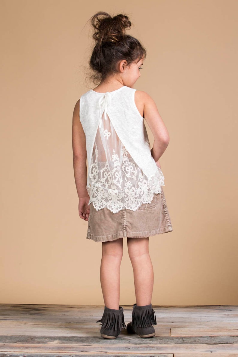 Girls Lace and Cotton Top . Vintage Inspired Cotton Lace Top . - Etsy