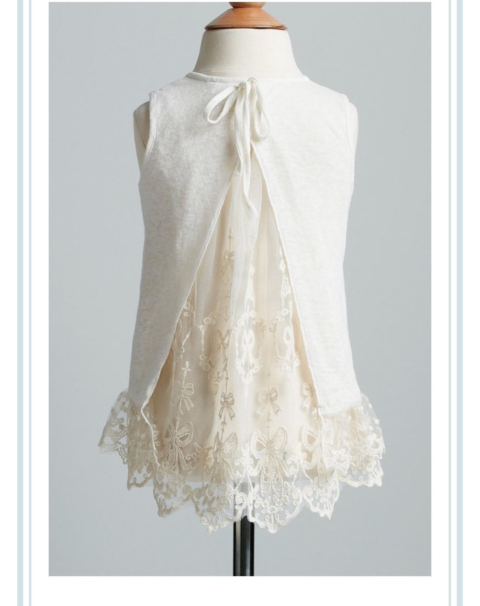 Girls Lace and Cotton Top . Vintage Inspired Cotton Lace Top . - Etsy