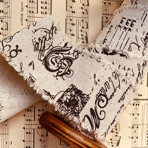 Linen Ribbon With Calligraphy Script for Journaling, Mixed Media, Slow ...