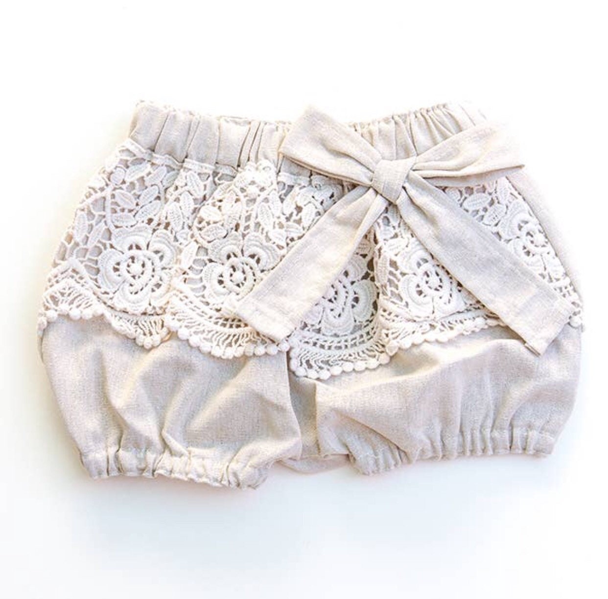 Linen and Lace Bloomers . Linen and Lace Diaper Covers . Baby | Etsy