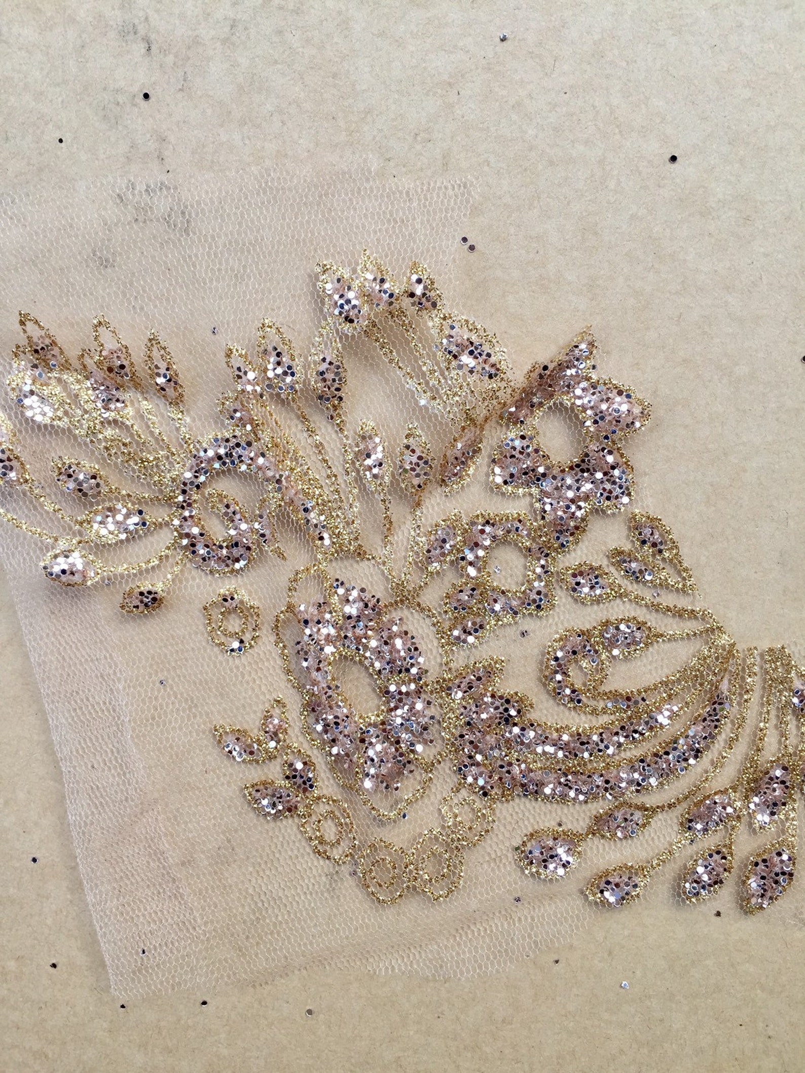 Gold Glittered Lace . Rose Design Gold Glittered Lace for | Etsy Australia