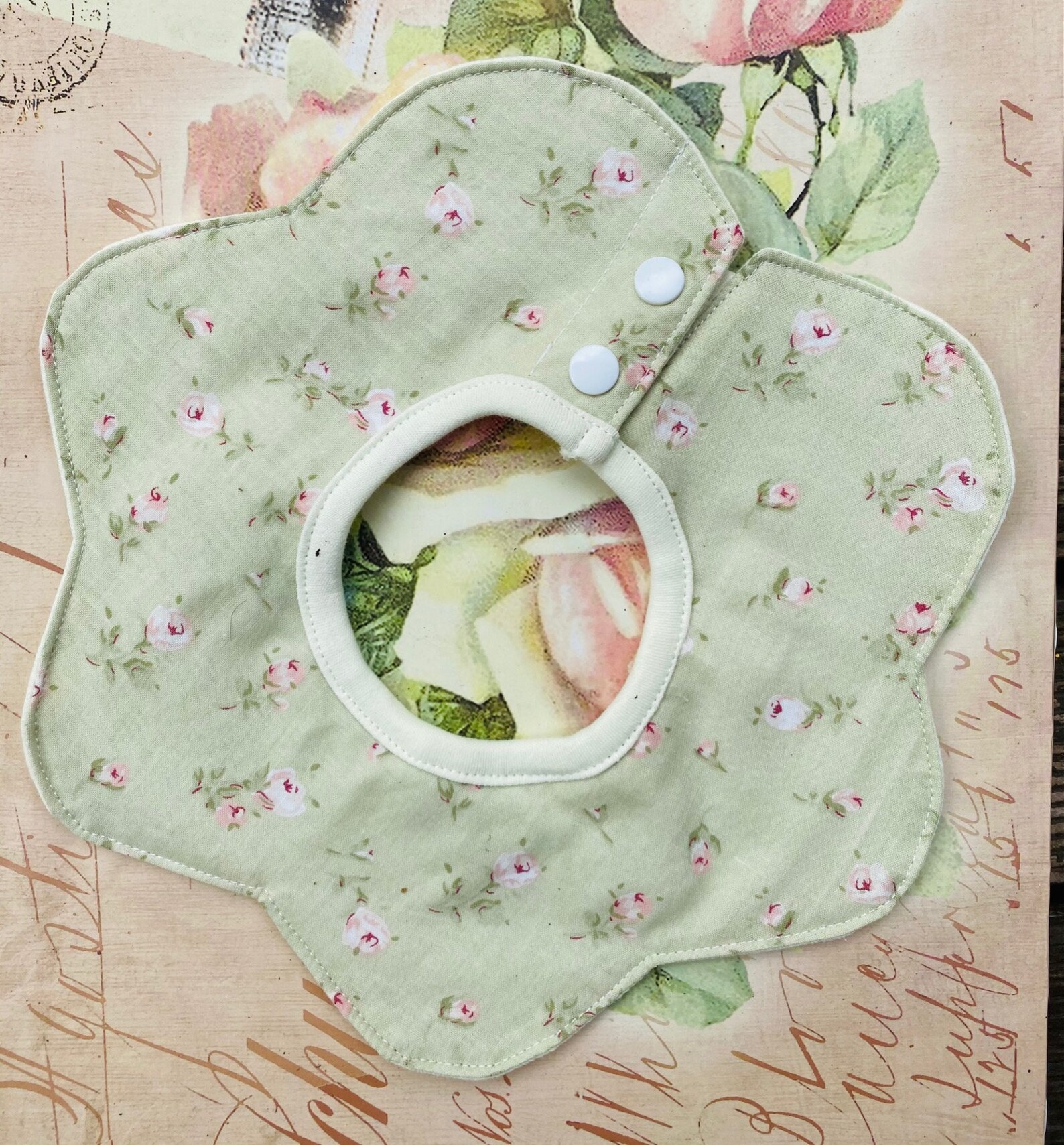 Floral Baby Bib. Floral Cotton Baby Bib. Flower Shaped Babys Bib ...