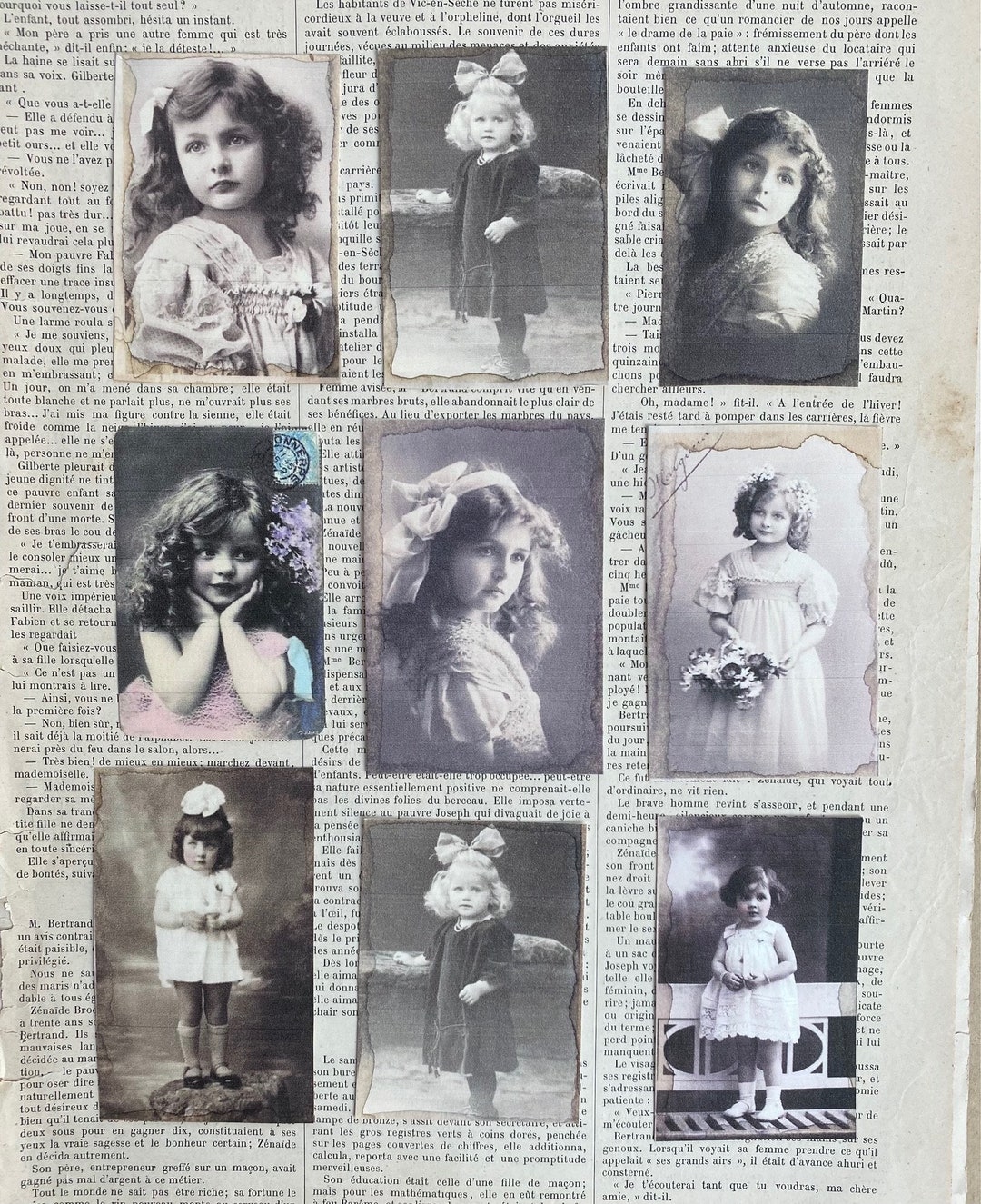 Vintage Girl Postcard Collection. Collection of 9 Charming Vintage ...