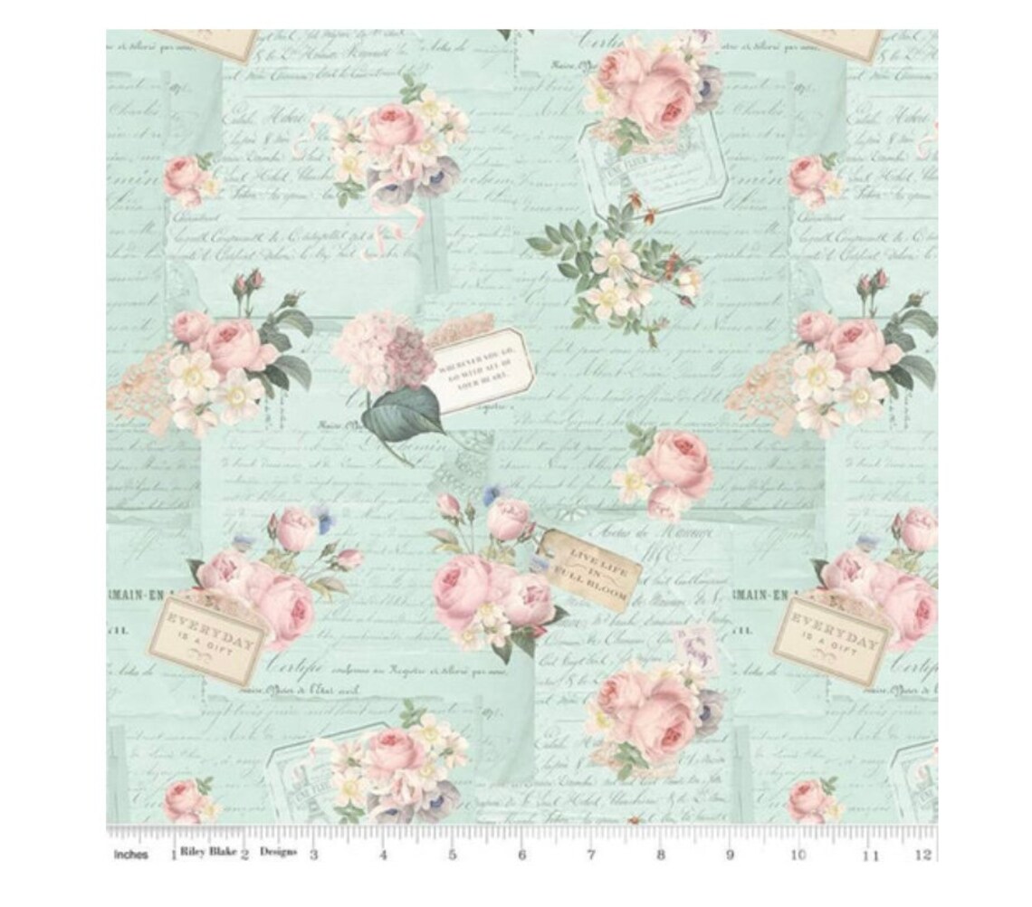 Rose and Violets Garden Party Quilting Cotton Fabric in - Etsy