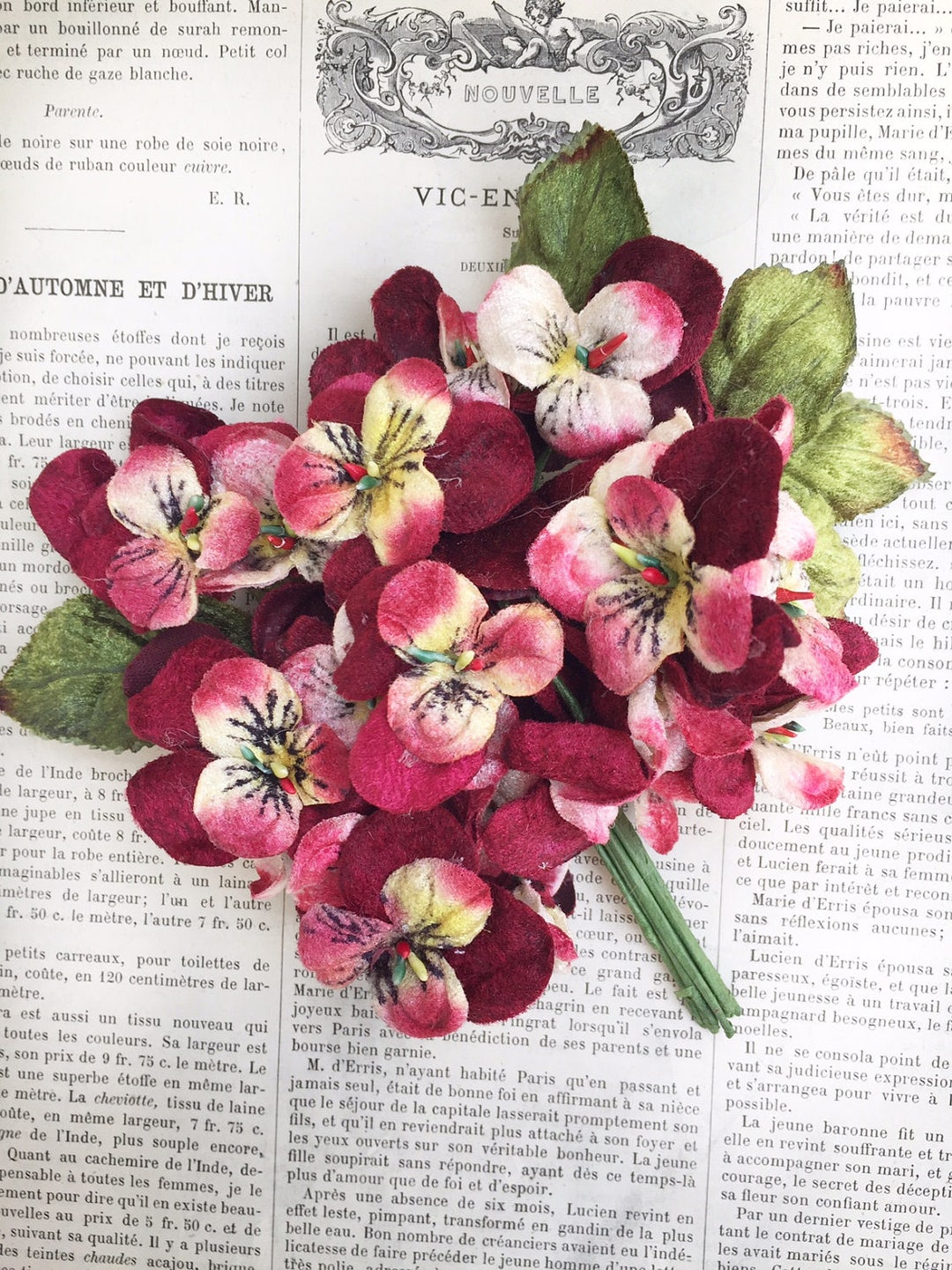 Velvet Flowers. Velvet Flower Posy. Velvet Viola Posy. Vintage ...