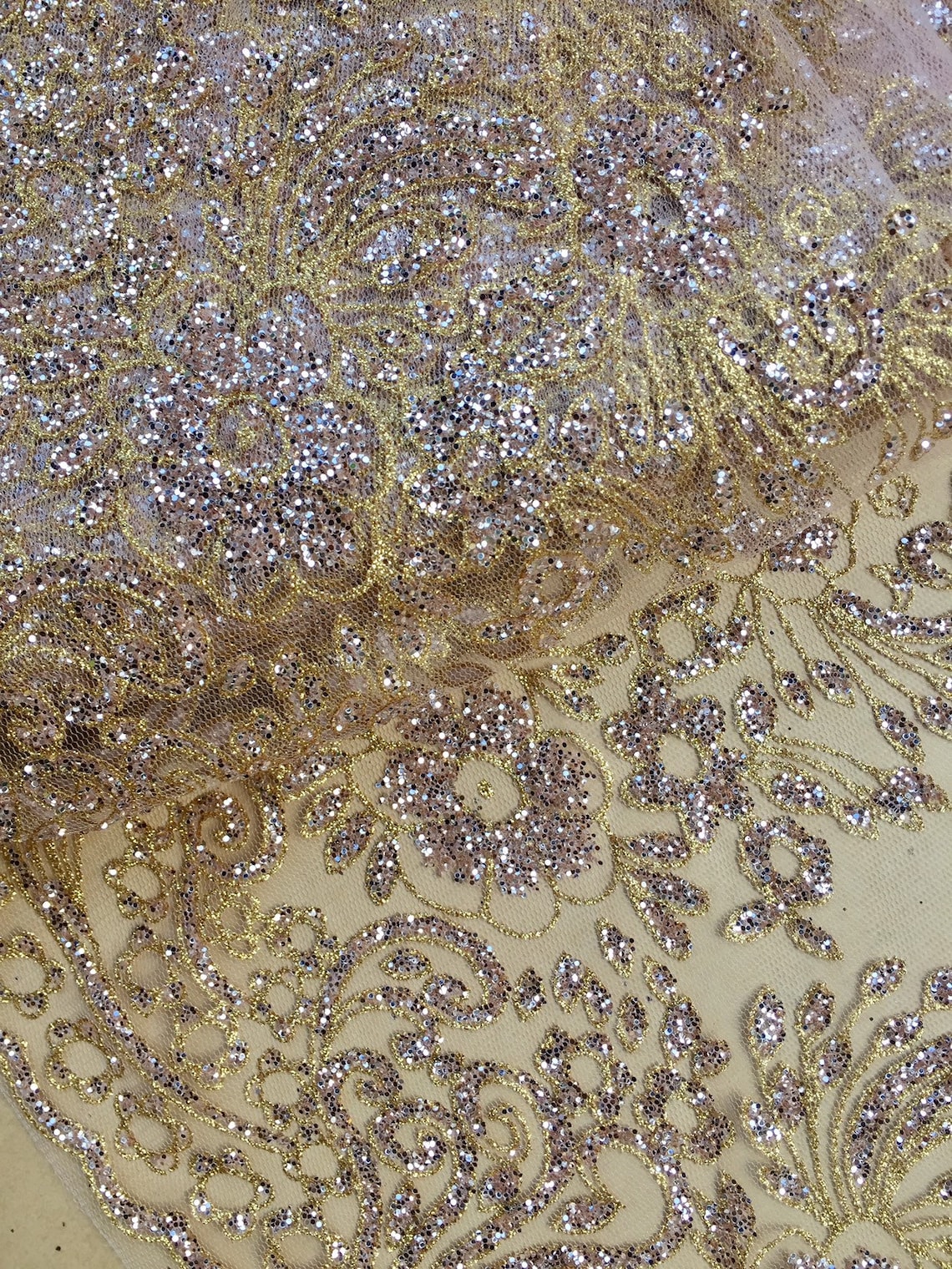 Gold Glittered Lace . Rose Design Gold Glittered Lace for - Etsy Australia