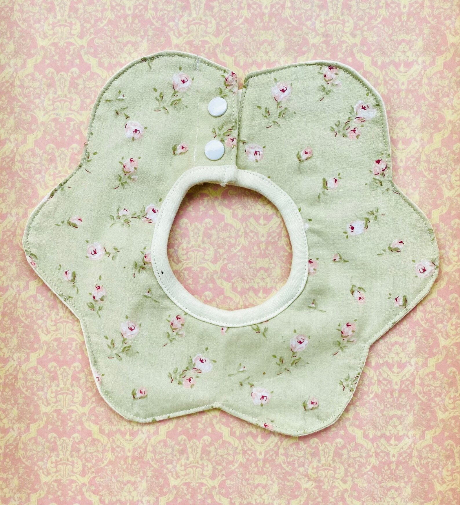 Floral Baby Bib. Floral Cotton Baby Bib. Flower Shaped Babys Bib ...
