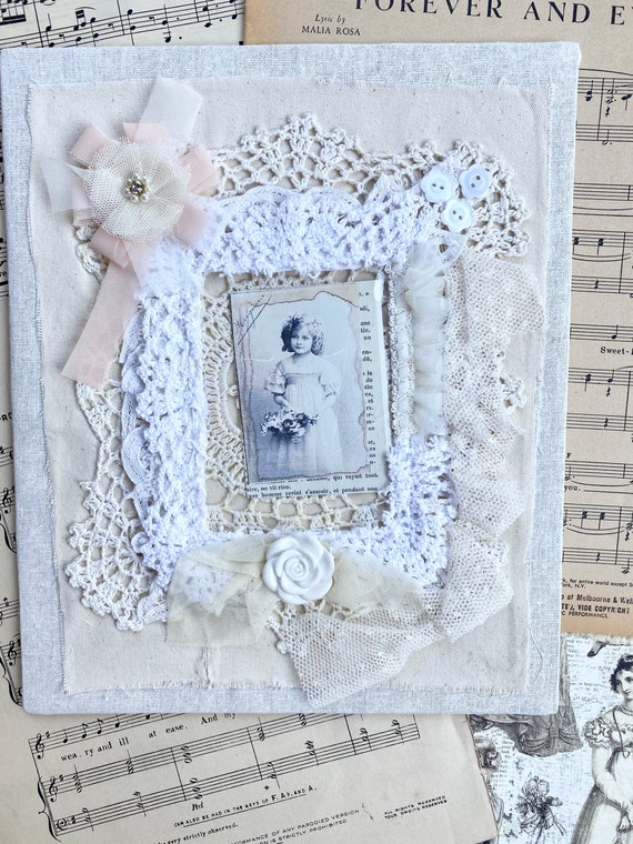 Decorative Lace Frame . Collaged Lace Photo Frame . Decorative - Etsy