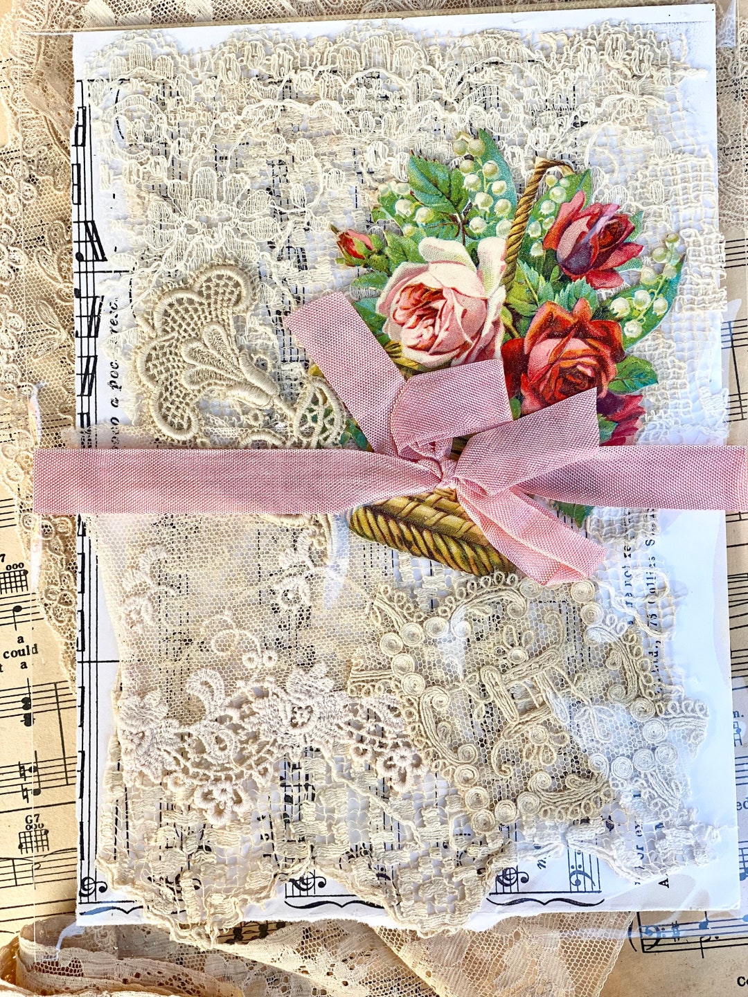 Exquisite Antique Lace Collection for Use in Collage, Mixed Media ...