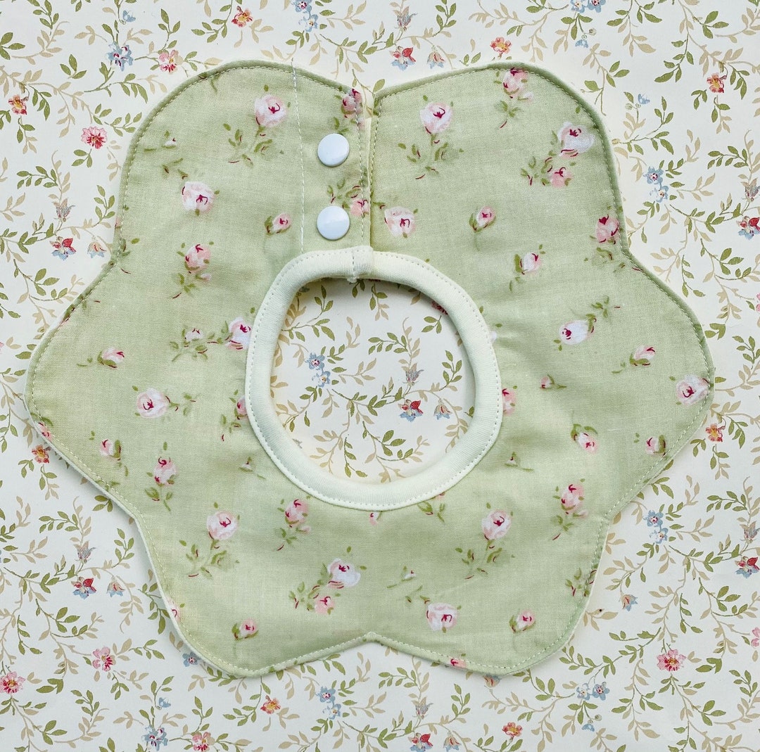 Floral Baby Bib. Floral Cotton Baby Bib. Flower Shaped Babys Bib ...