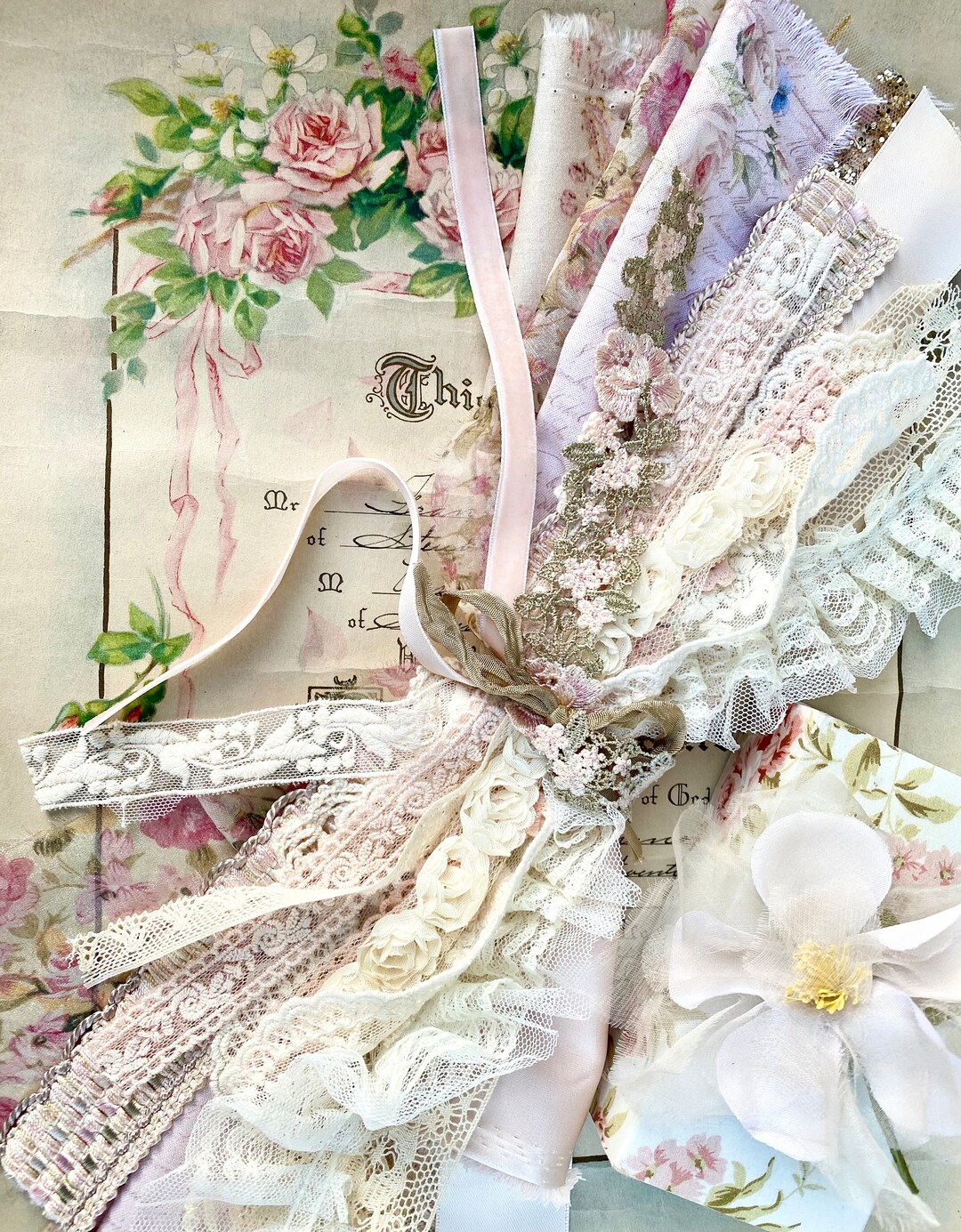 Treasured Lace and Ribbon Scrap Collection for Snippets , Sewing and ...