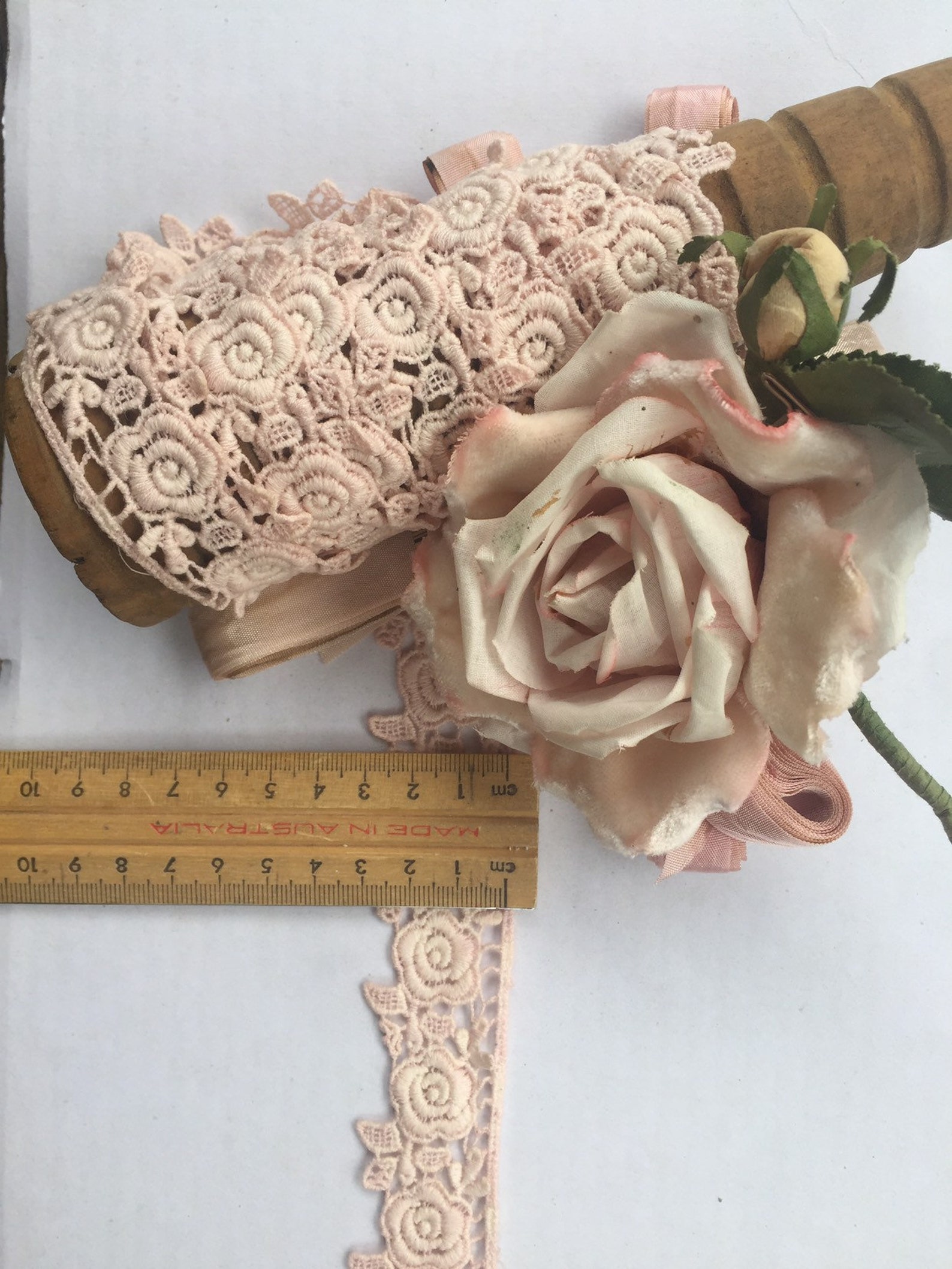 Narrow Rose Lace . Vintage Cotton Rose Lace . Rose Lace Doing - Etsy