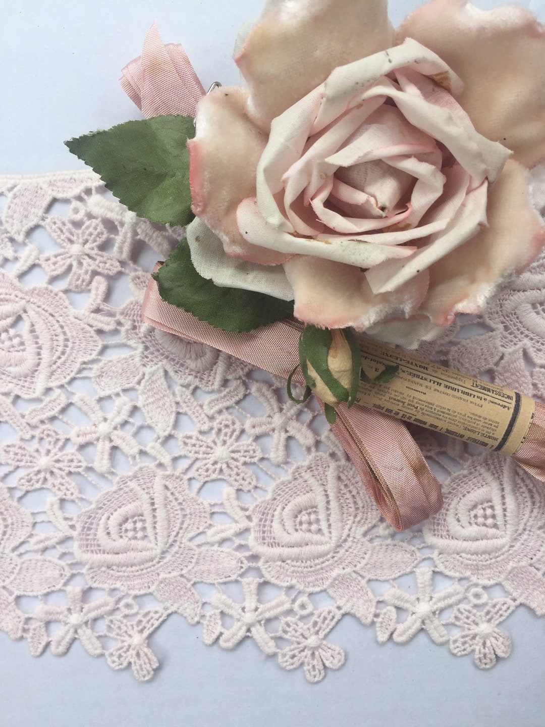 Blush Cotton Rose Lace Dyed in the Softest Pale Pink Ideal for All ...