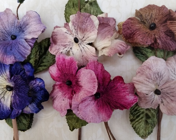 Velvet Flowers. Velvet Flower Posy. Velvet Viola Posy. Vintage ...