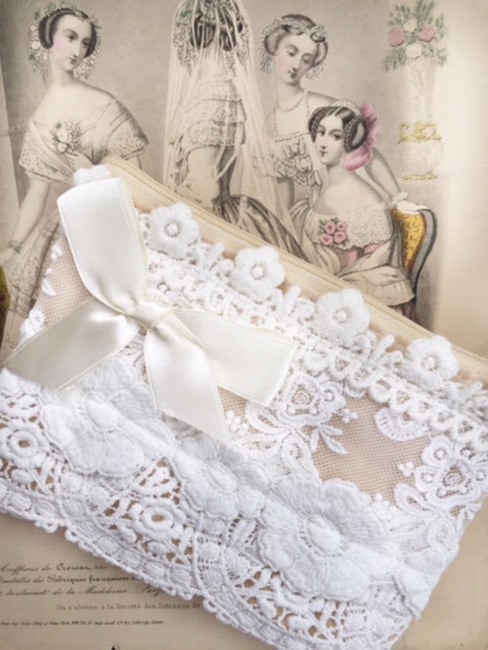 Vintage Style Lace Zip Bags. Lace Zip Bags. Lace Purse. Bridal - Etsy