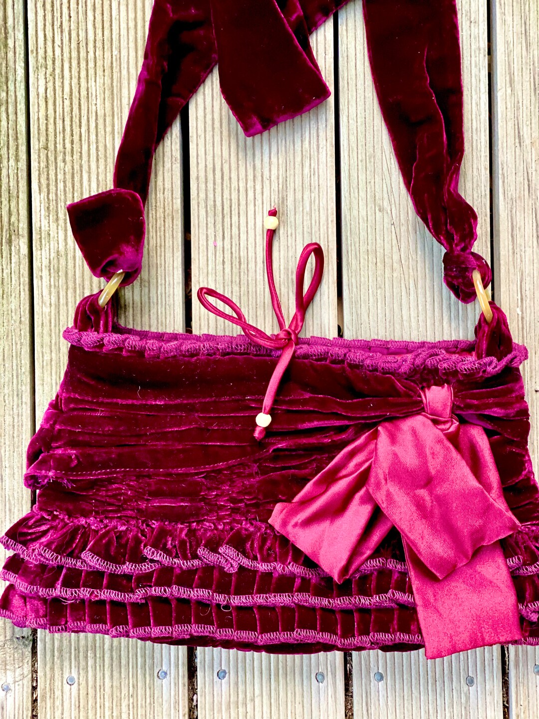 Burgundy Velvet Shoulder Bag . Vintage Red Velvet Bag - Etsy