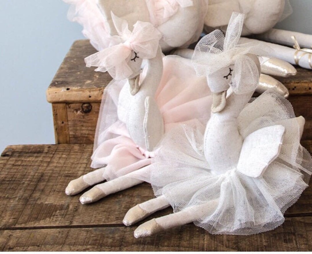 Swan Toy . Handmade Swan Doll . Newborn Toy . Christening Swan Toy ...