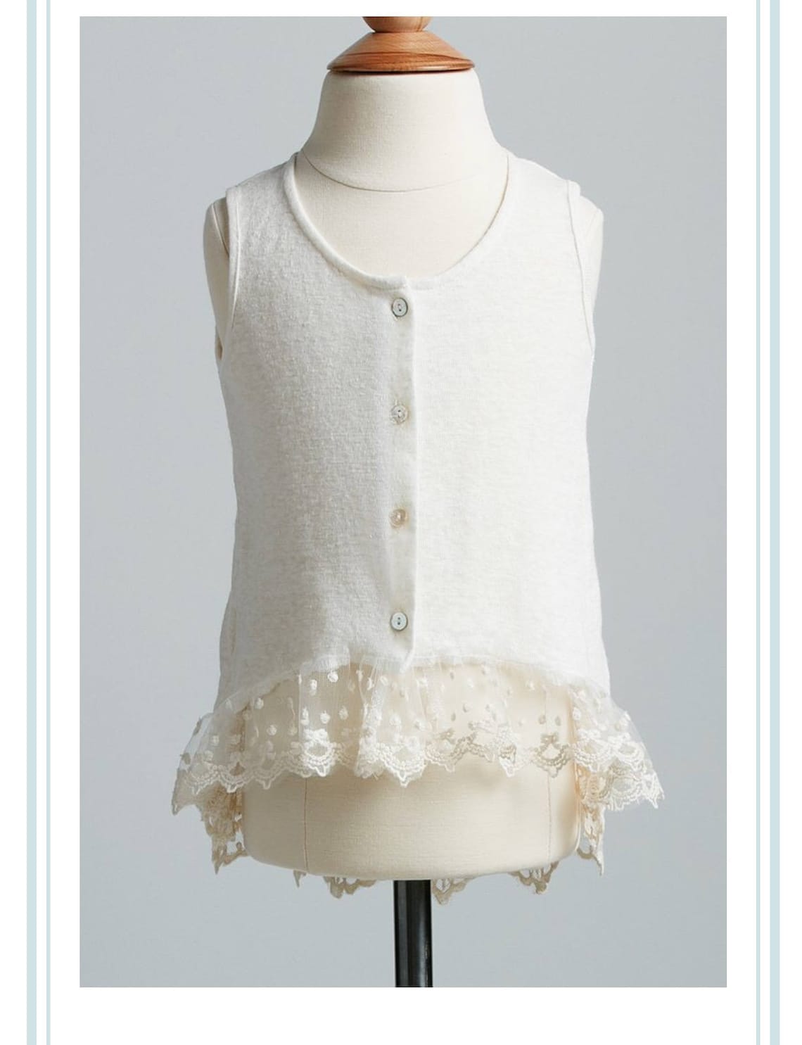 Girls Lace and Cotton Top . Vintage Inspired Cotton Lace Top . - Etsy