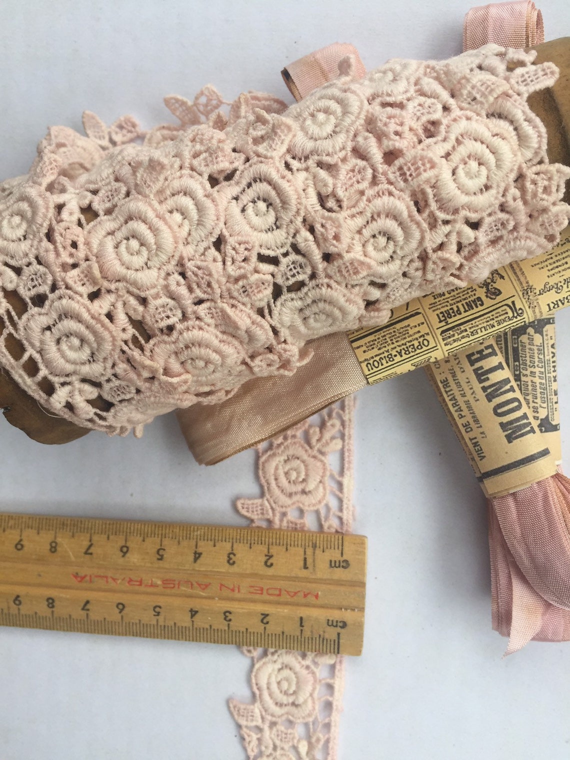 Narrow Rose Lace . Vintage Cotton Rose Lace . Rose Lace Doing - Etsy