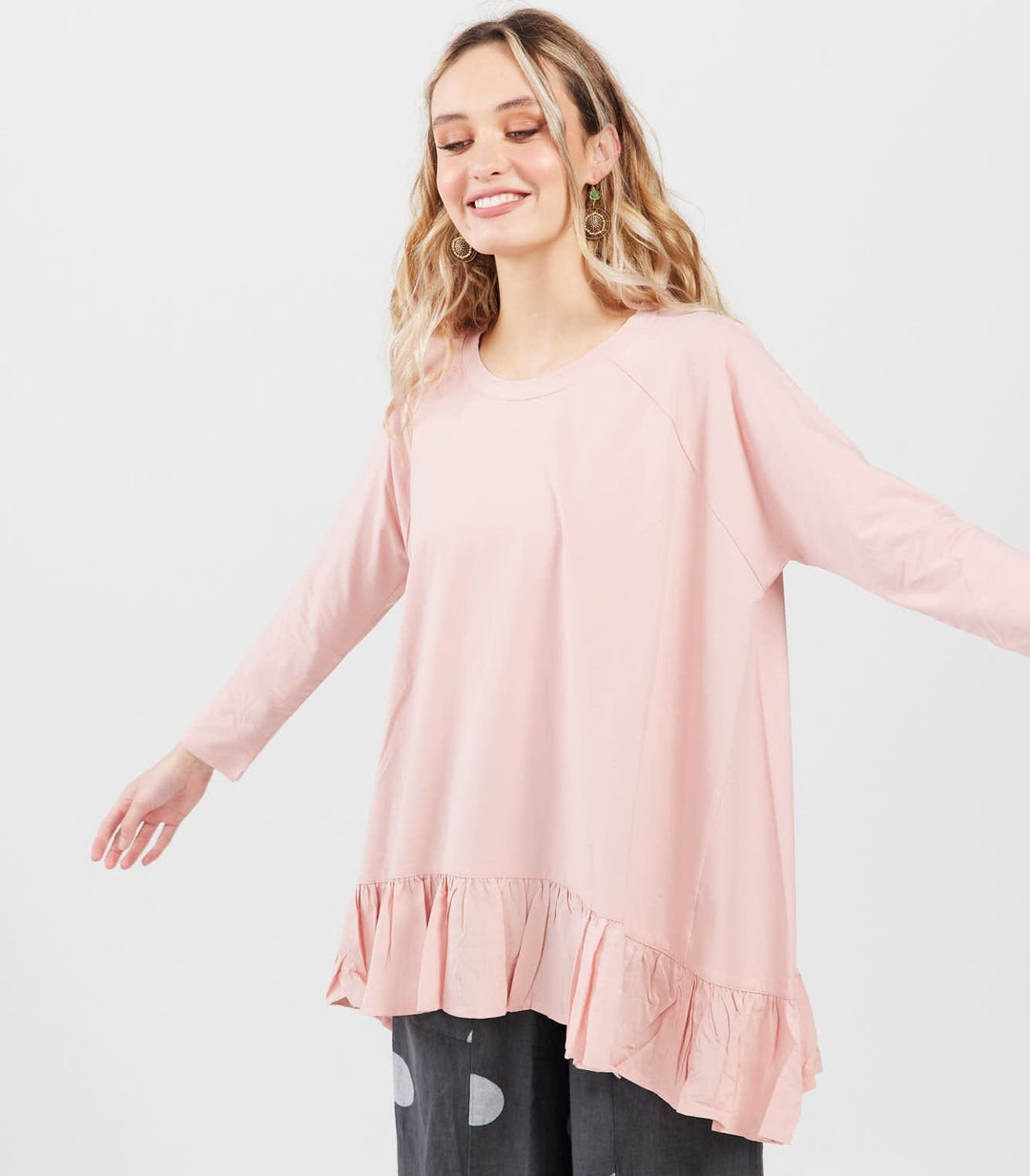 Cotton Ruby Ruffle Top With Deep Ruffle Edge. Gorgeous Casual Womans ...