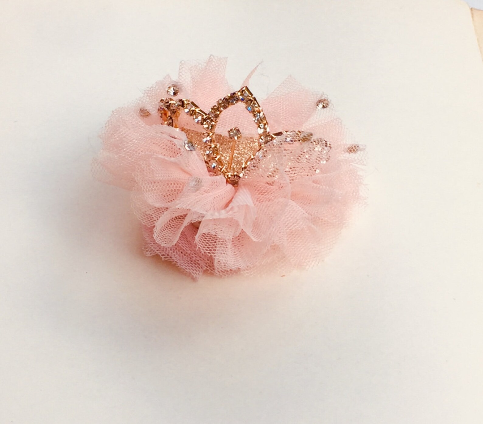 Princess Tulle Tiara Clip. Crown Diamanti Hair Accessory . Childs Hair ...