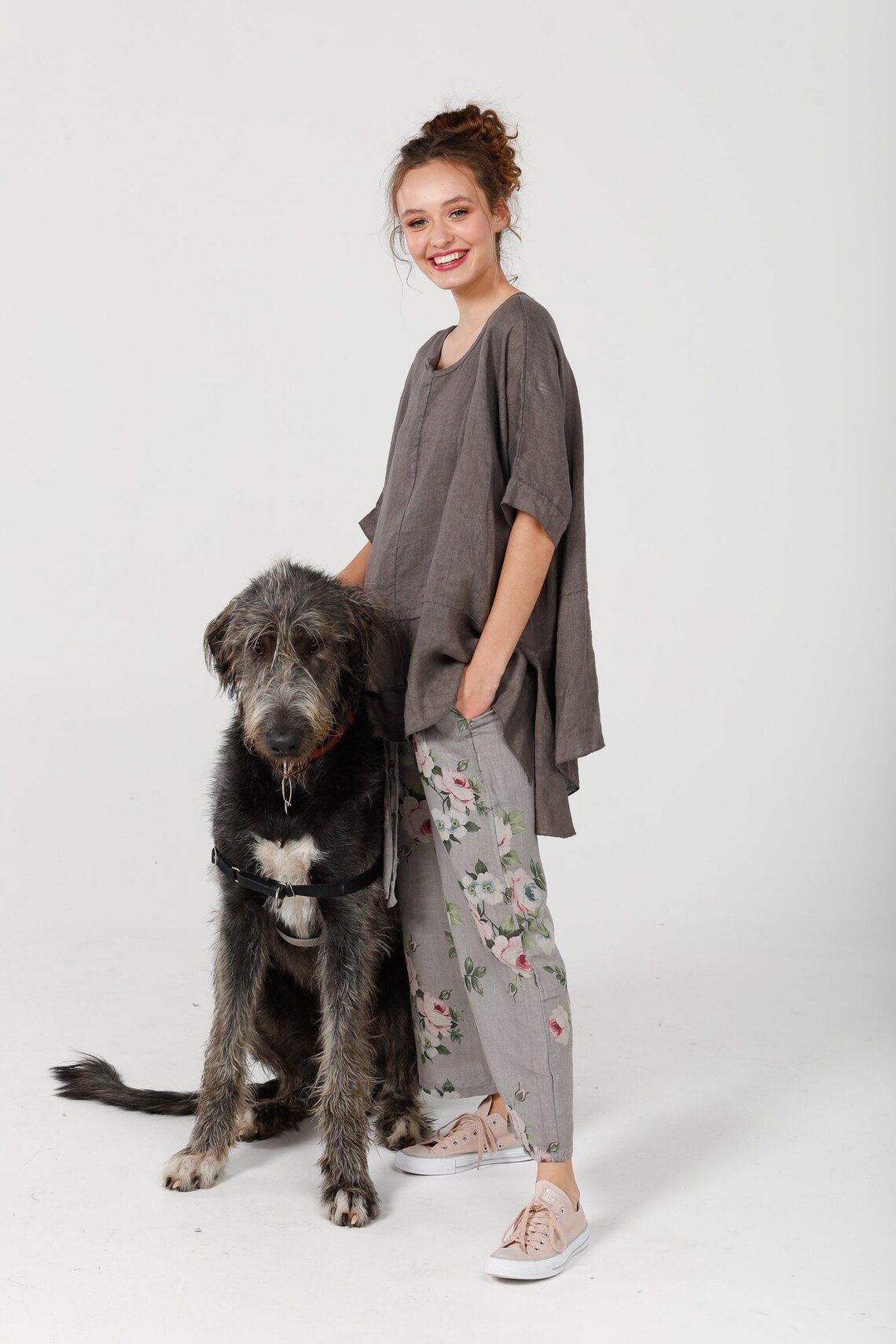 Linen pants. Italian linen pants. capri pants. loose linen | Etsy