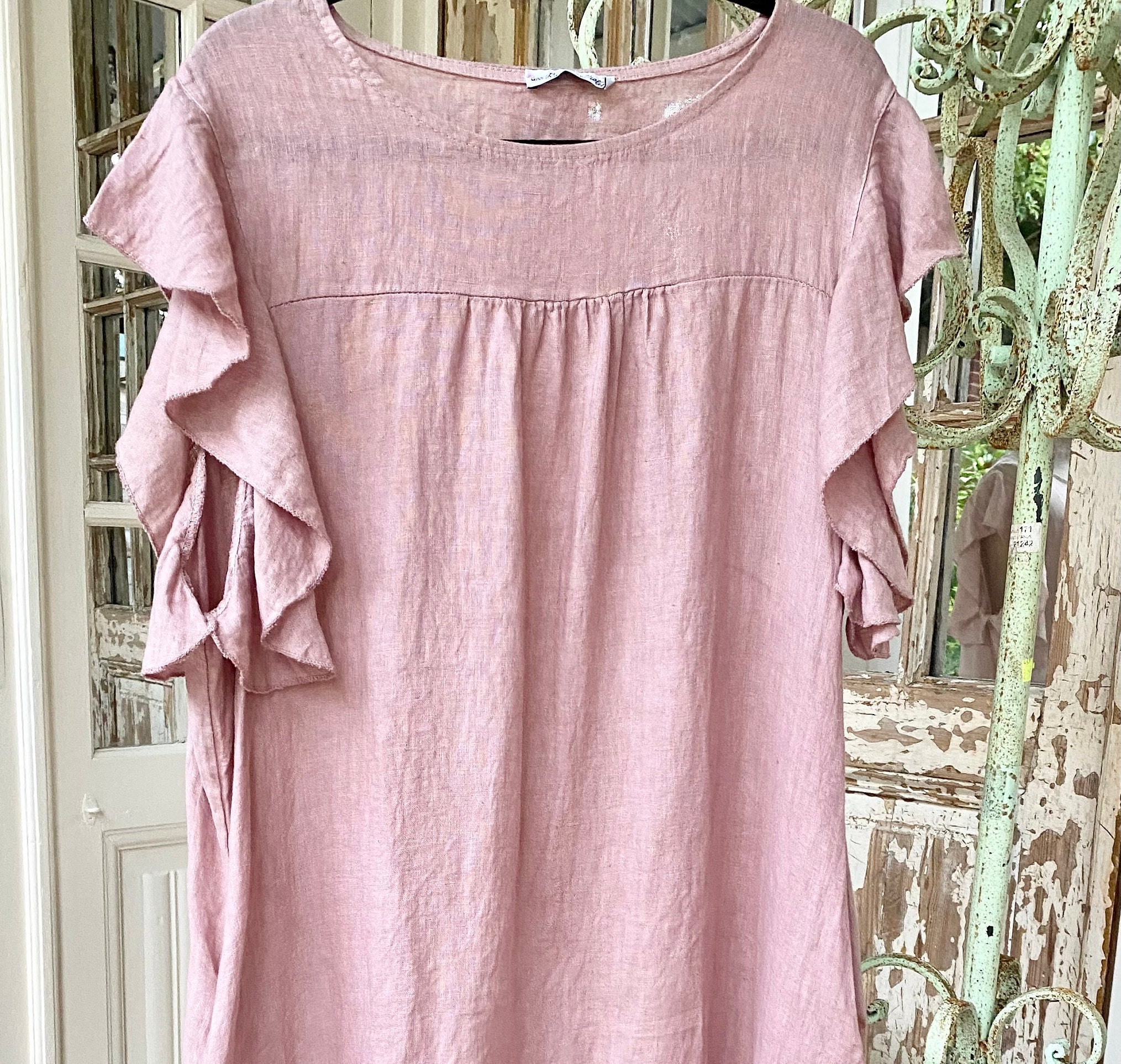 Bella Linen Top. Ruffled Sleeve Linen Top in a Beautiful Array of ...