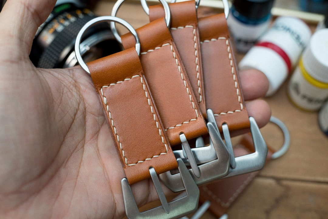 Personalized Gifts, Custom Made Leather Key Ring, Watch Strap Style Key ...