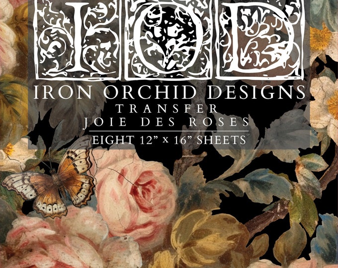 IOD Joie Des Roses Rub on Transfer, FREE SHIPPING, 8 Pages, 12 X16 Book ...