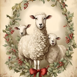 A4 Christmas Sheep Decoupage Rice Paper, DC119 - Etsy