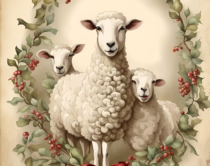 A4 Christmas Sheep Decoupage Rice Paper, DC119 - Etsy